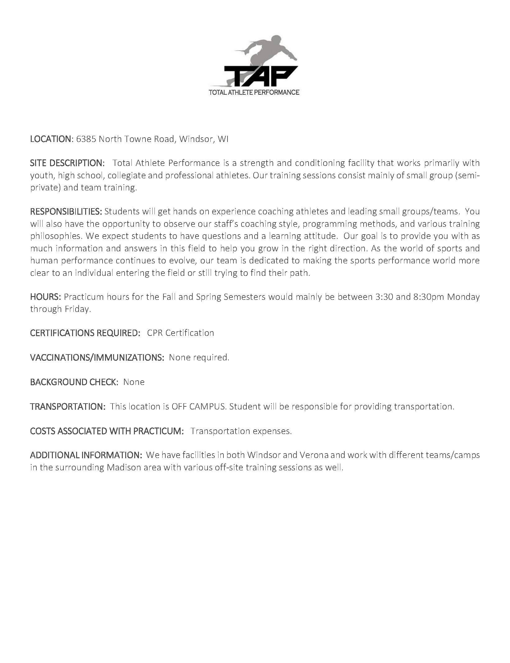 EMS Practicum Information - Kinesiology